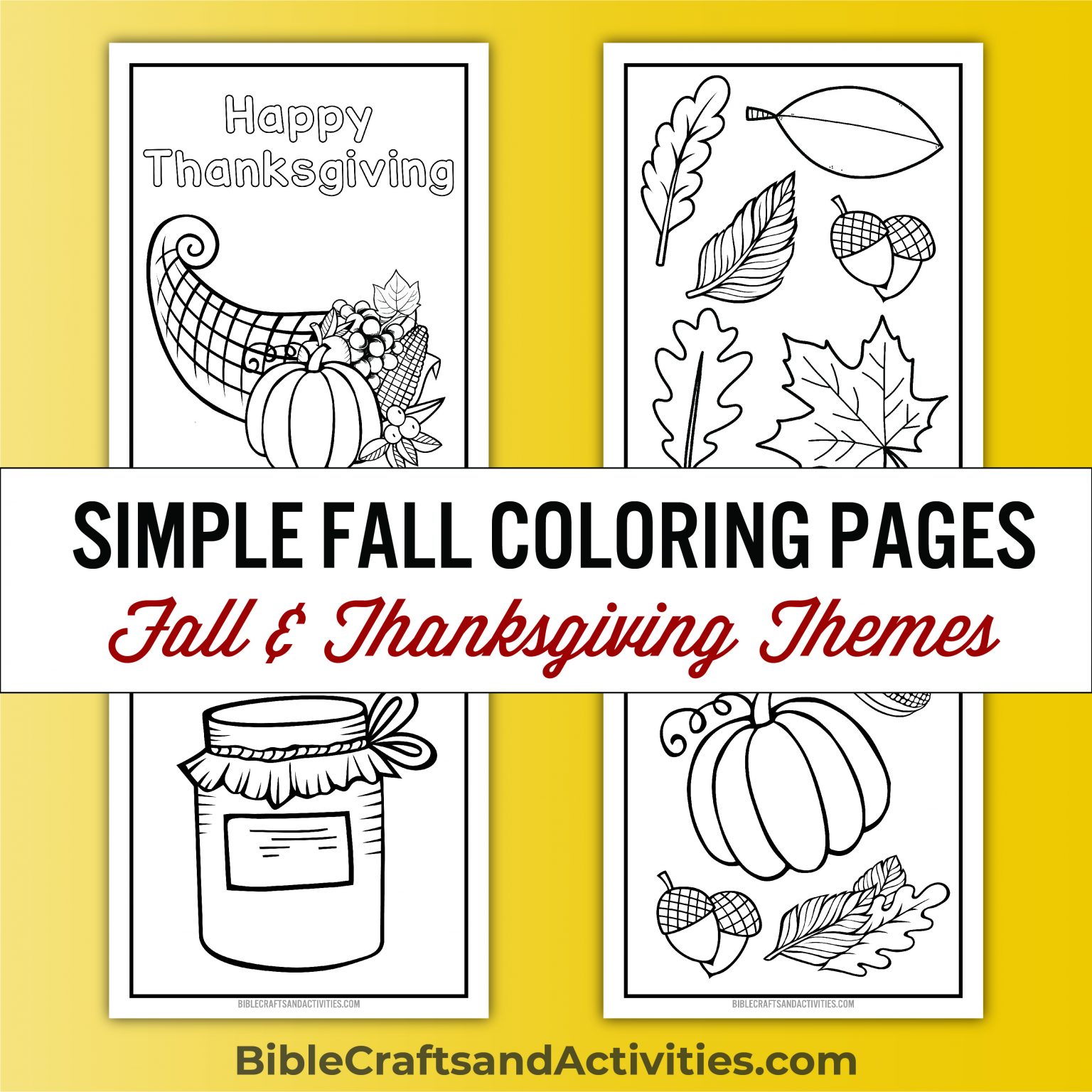 Simple Fall Coloring Pages – Bible Crafts Shop