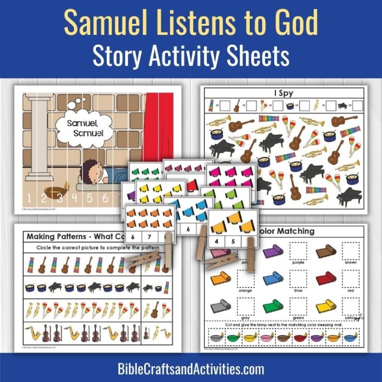 Samuel Listens to God | Activity Worksheets – Bible Crafts Shop