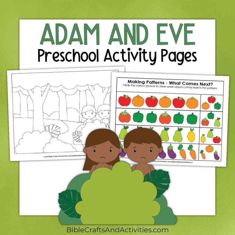 Adam and Eve | Preschool Bible Activities - Bible Crafts Shop