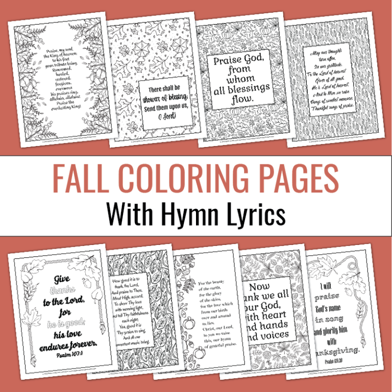 Fall Hymn Coloring Pages – Bible Crafts Shop