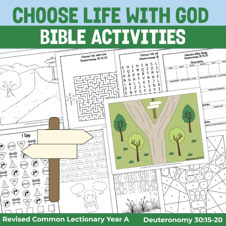 Bible Activity Pages – Bible Crafts Shop