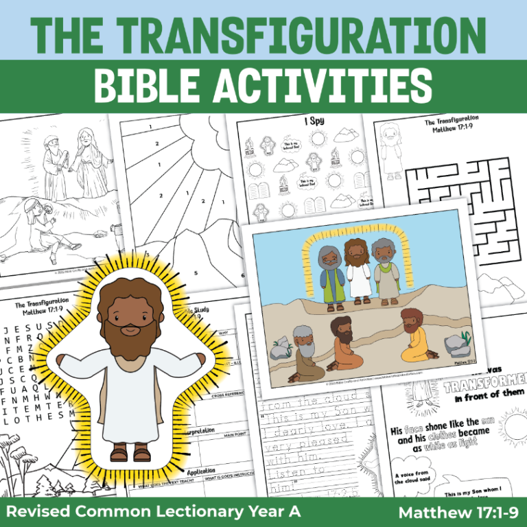 The Transfiguration Activity Pages - Bible Crafts Shop