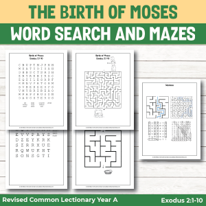 Birth of Moses Activity Pages - Bible Crafts Shop