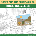 Moses and the Burning Bush Activity Pages - Bible Crafts Shop
