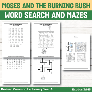 Moses and the Burning Bush Activity Pages - Bible Crafts Shop