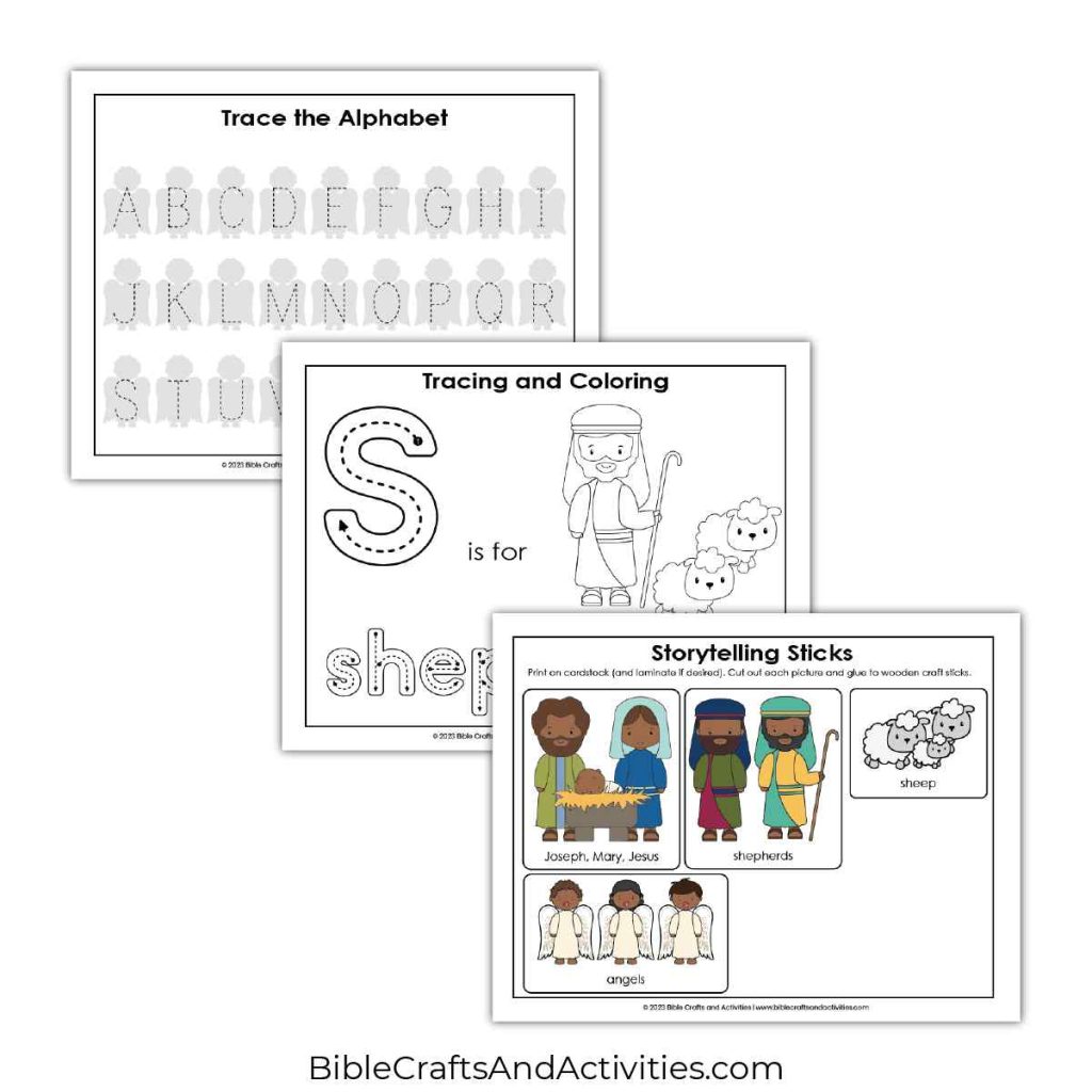 Angels Visit the Shepherds Preschool Activity Pages - Bible Crafts Shop