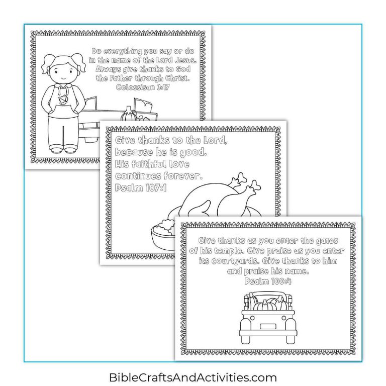 Thanksgiving Coloring Pages - Bible Crafts Shop