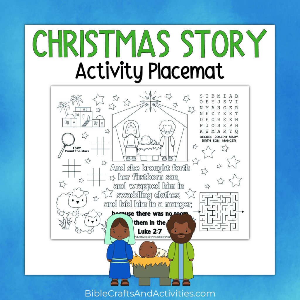 Christmas Story Activity Placemat - Bible Crafts Shop