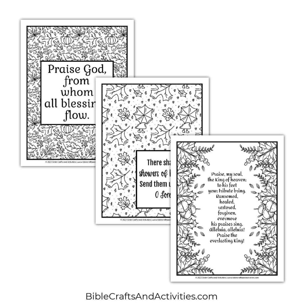 Fall Hymn Coloring Pages - Bible Crafts Shop