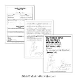 God Calls Samuel Activity Pages - Bible Crafts Shop
