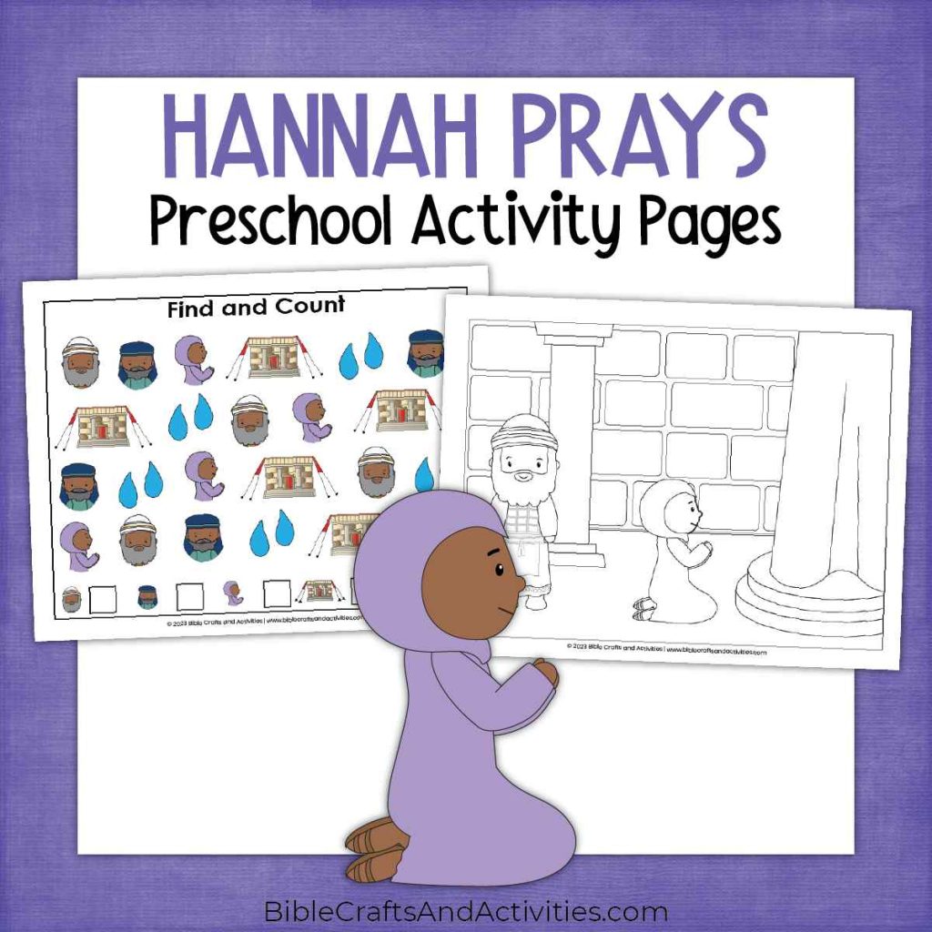 Hannah Prays for Samuel Preschool Activity Pages - Bible Crafts Shop