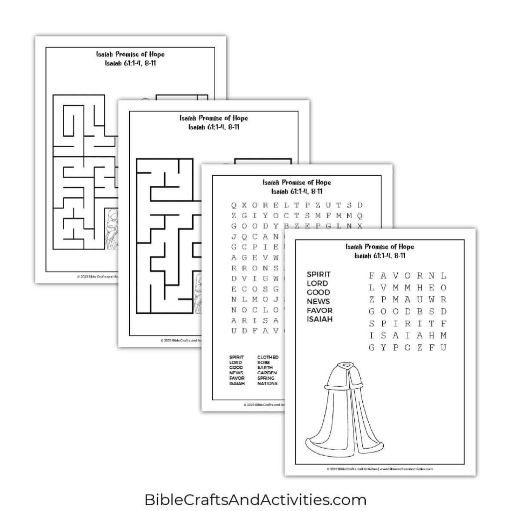 Isaiah Promise of Hope Activity Pages - Bible Crafts Shop