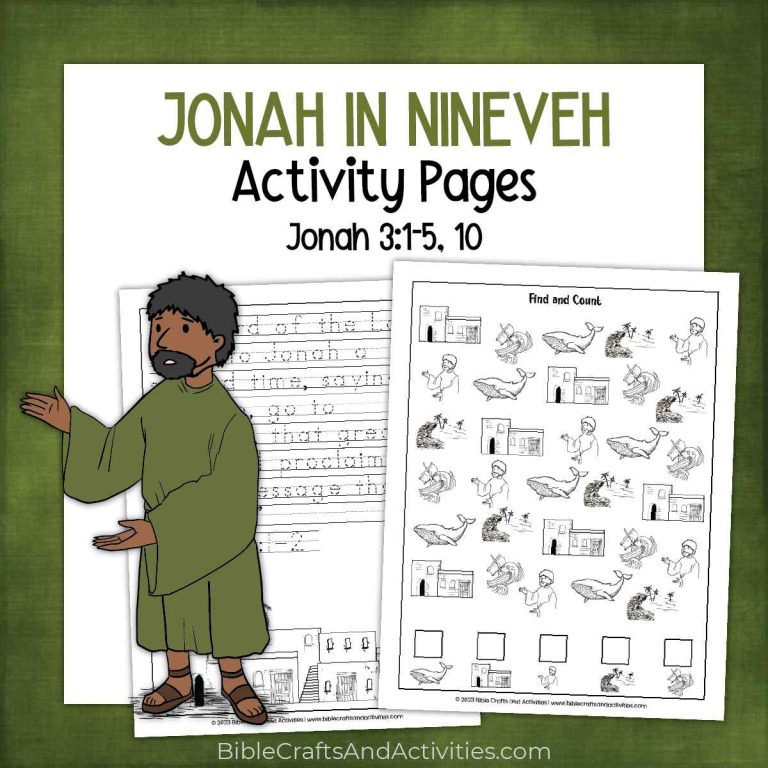 Jonah in Nineveh Activity Pages - Bible Crafts Shop