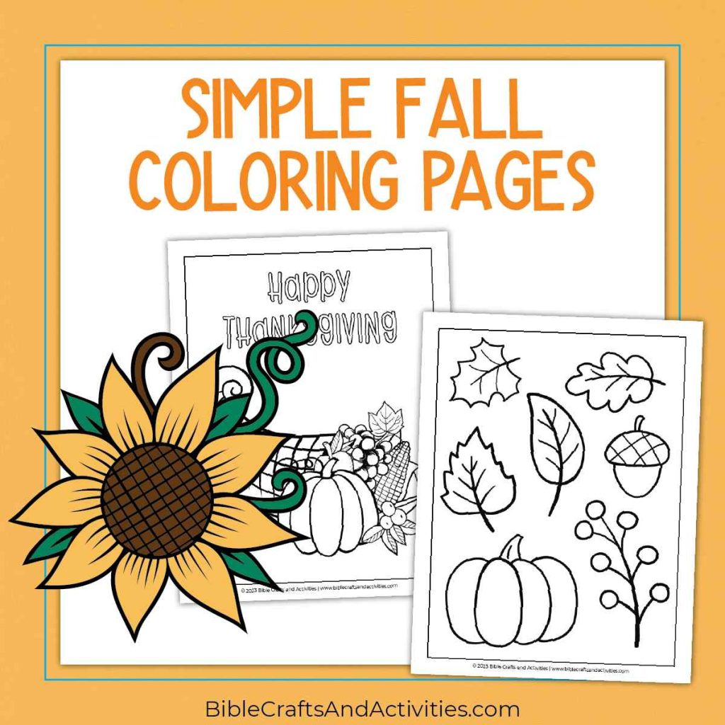Simple Fall Coloring Pages - Bible Crafts Shop