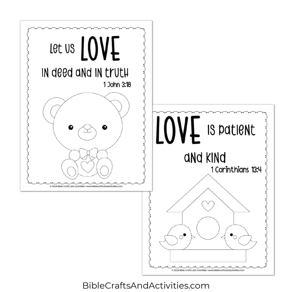 Valentine's Day Coloring Pages Set 2 - Bible Crafts Shop