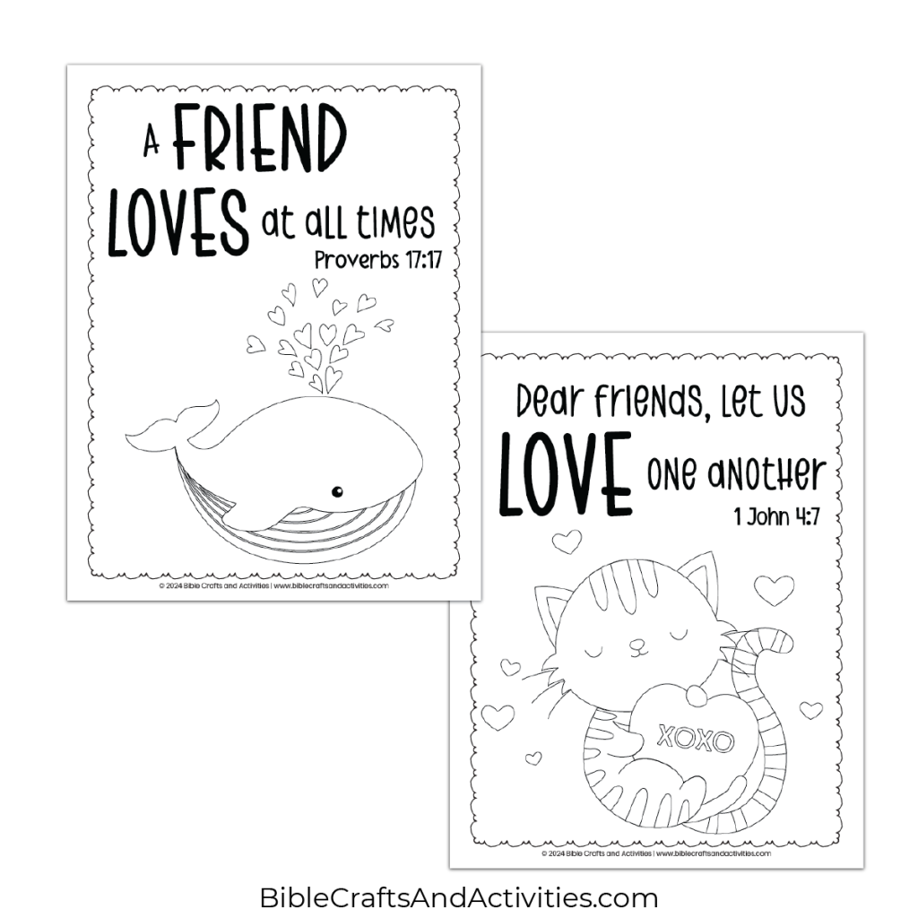 Valentine's Day Coloring Pages Set 2 - Bible Crafts Shop