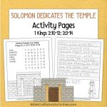 Solomon Dedicates the Temple Activity Pages - Bible Crafts Shop