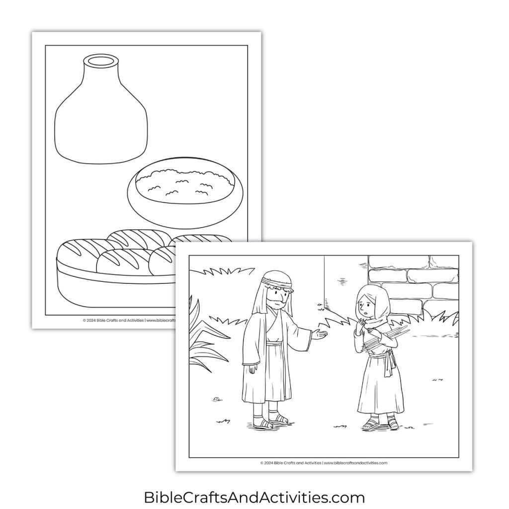 Elijah and the Widow of Zarephath Activity Pages - Bible Crafts Shop