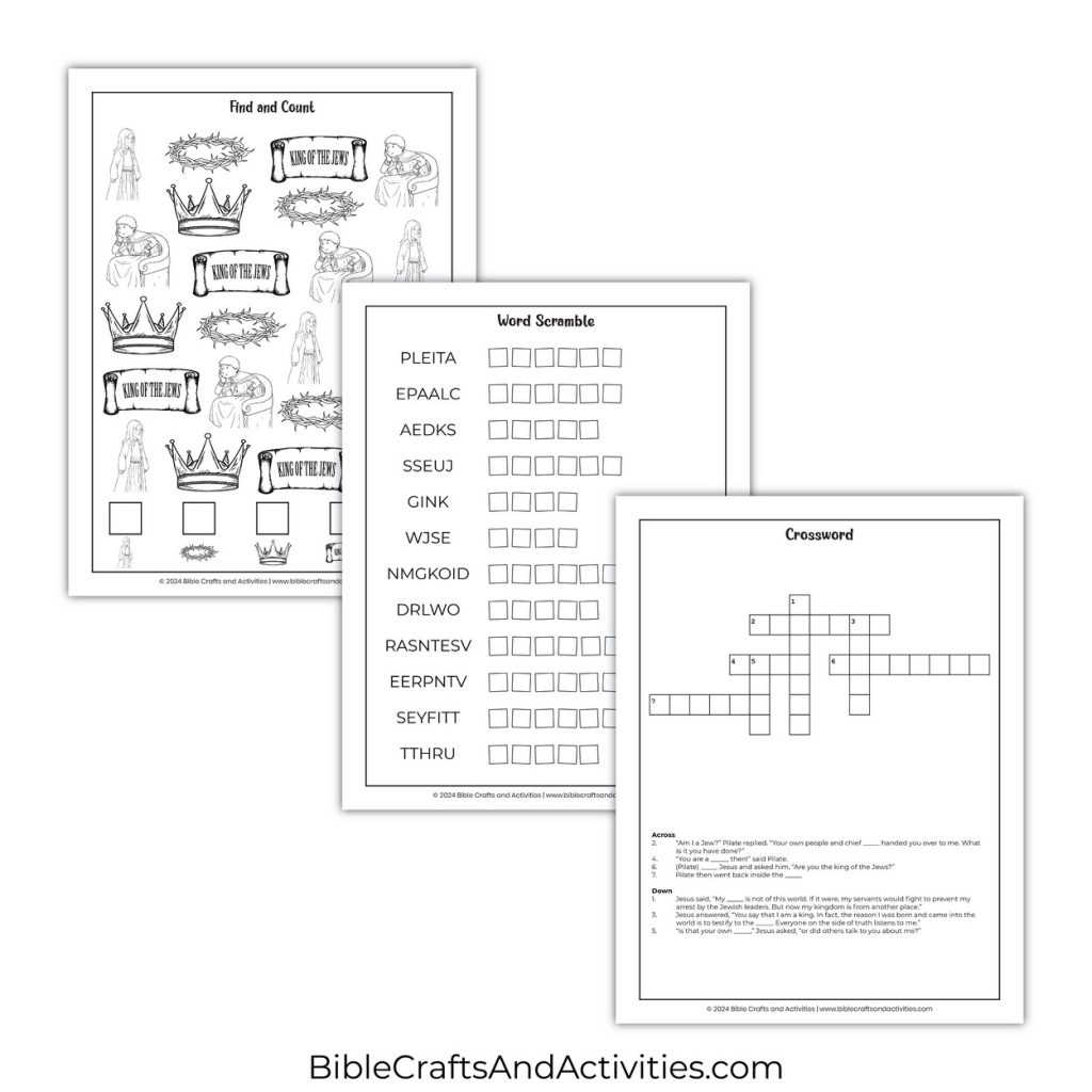 Jesus Before Pilate Activity Pages - Bible Crafts Shop