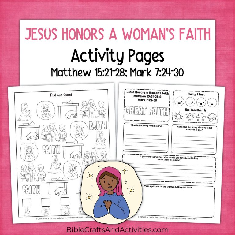 The Canaanite Woman's Faith Activity Pages - Bible Crafts Shop