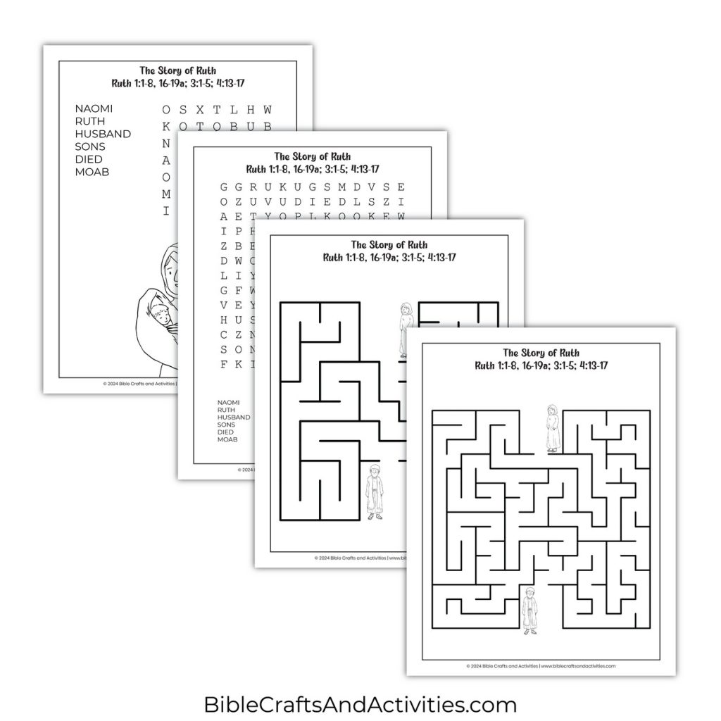 The Story of Ruth Activity Pages - Bible Crafts Shop