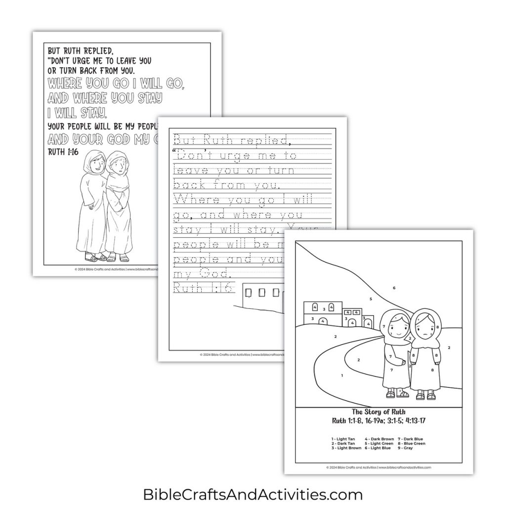 The Story of Ruth Activity Pages - Bible Crafts Shop