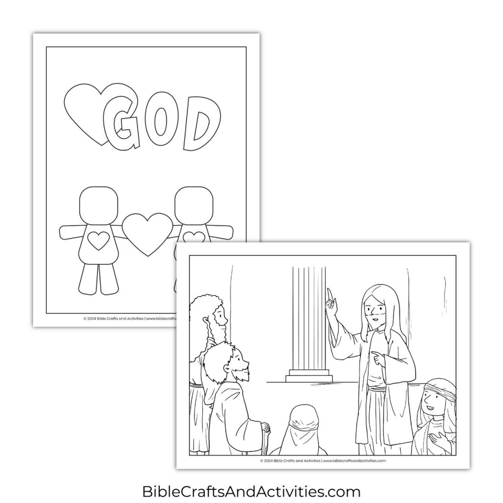 The Greatest Commandment Activity Pages - Bible Crafts Shop