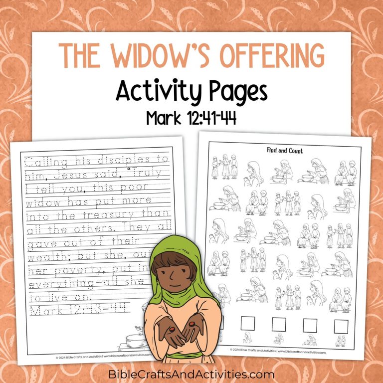 A Widow's Offering Activity Pages - Bible Crafts Shop