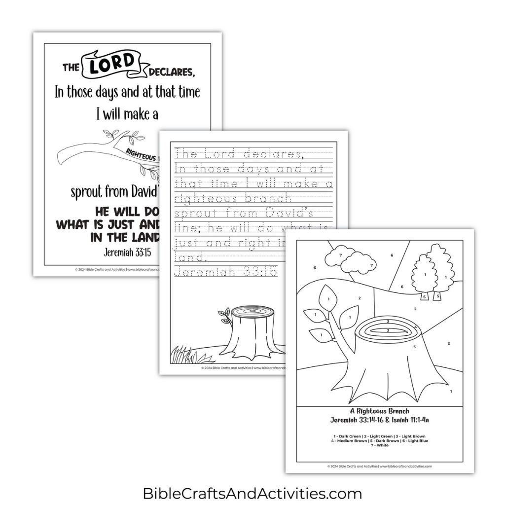 A Righteous Branch Activity Pages - Bible Crafts Shop