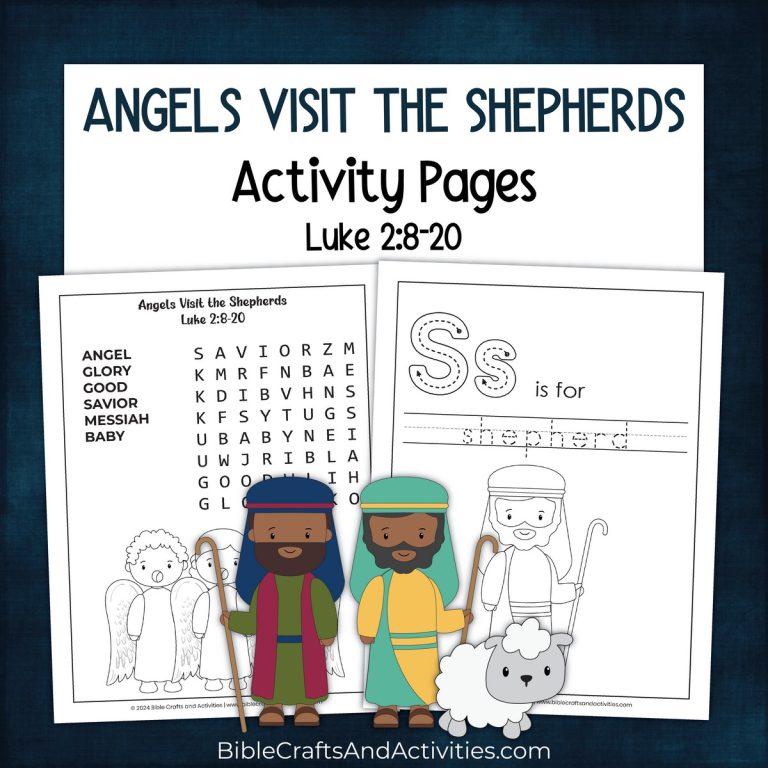 Angels Visit the Shepherds Activity Pages - Bible Crafts Shop