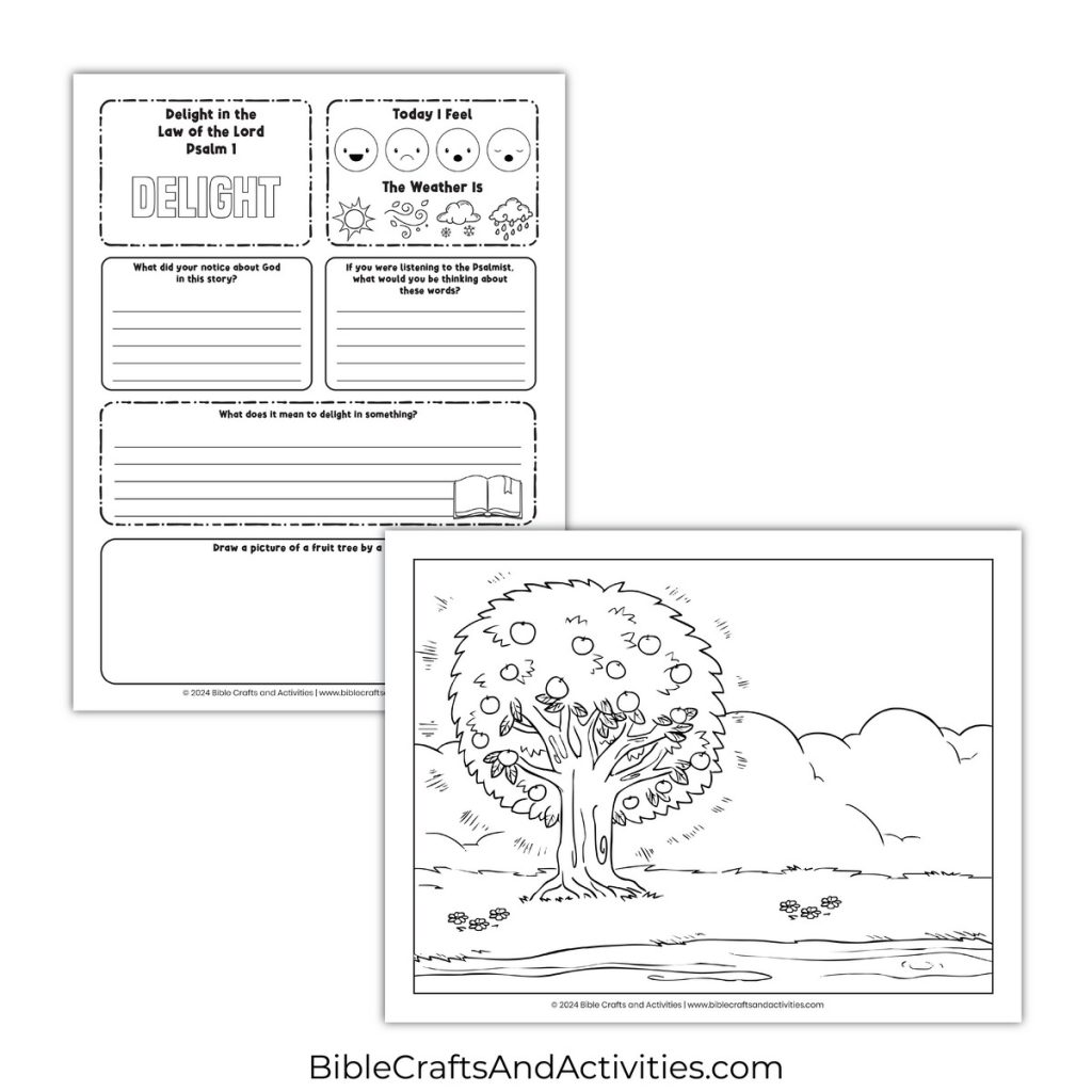 Delight in the Law of the Lord Activity Pages - Bible Crafts Shop