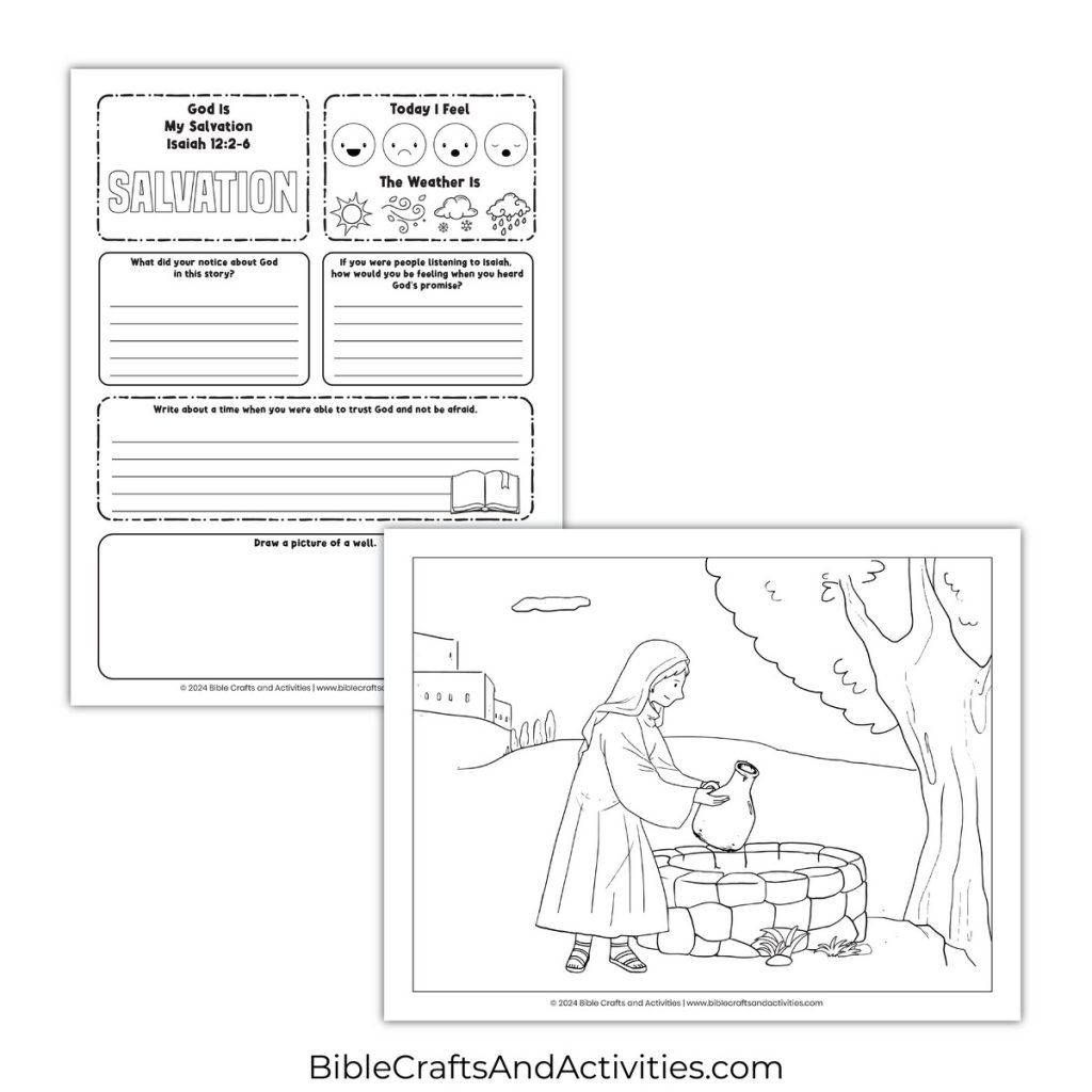 God is My Salvation Activity Pages - Bible Crafts Shop