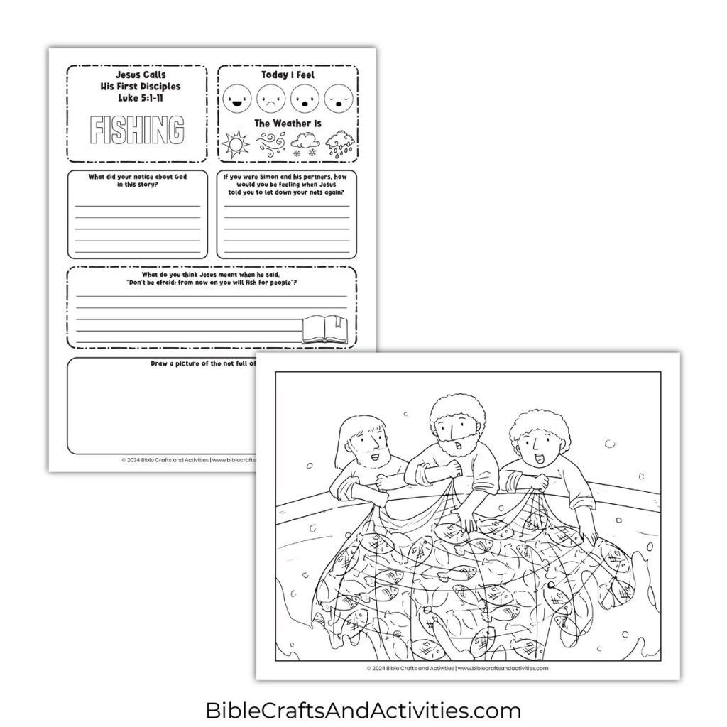 Jesus Calls His First Disciples Activity Pages - Bible Crafts Shop