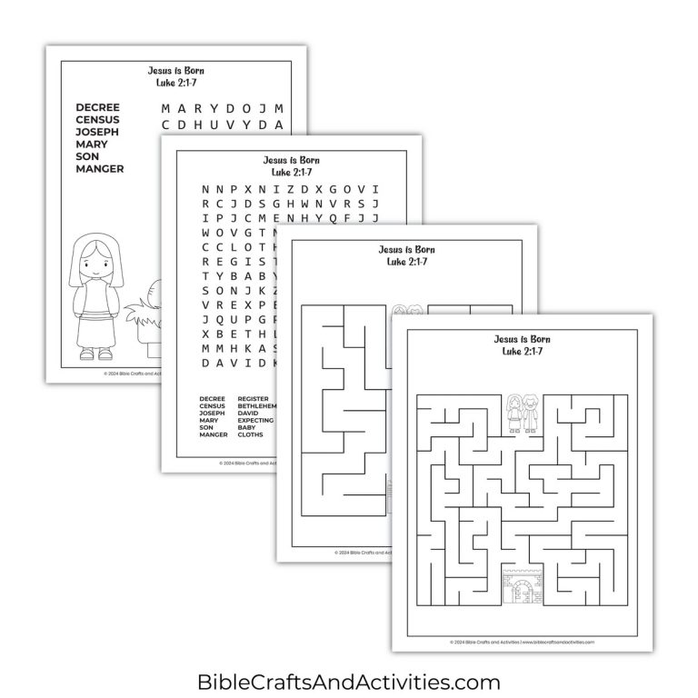 Jesus Is Born Activity Pages - Bible Crafts Shop