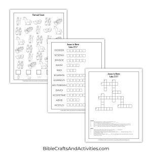 Jesus Is Born Activity Pages - Bible Crafts Shop