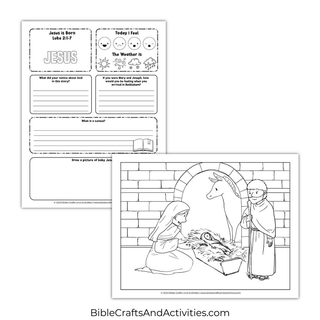 Jesus Is Born Activity Pages - Bible Crafts Shop