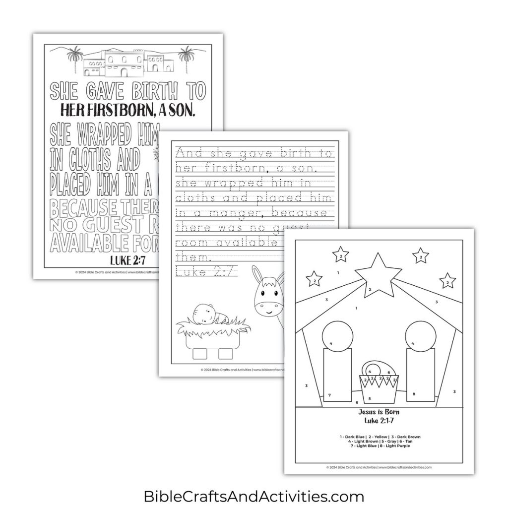 Jesus Is Born Activity Pages - Bible Crafts Shop
