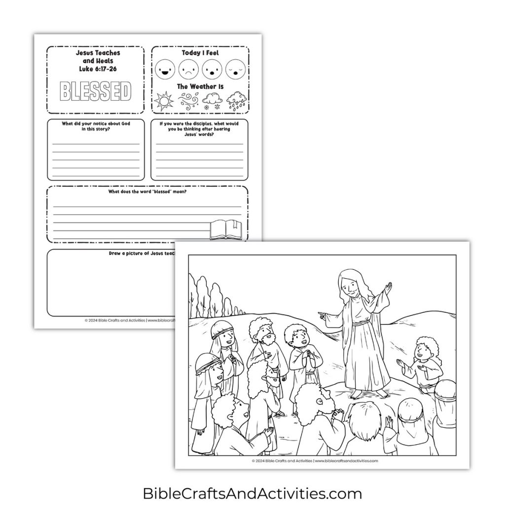 Jesus Teaches and Heals Activity Pages - Bible Crafts Shop