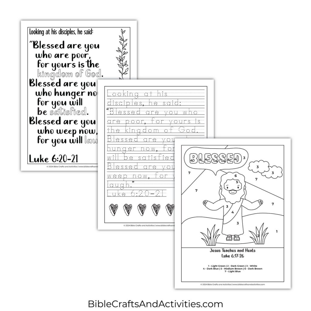 Jesus Teaches and Heals Activity Pages - Bible Crafts Shop