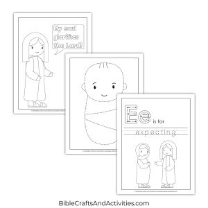 Mary Visits Elizabeth Activity Pages - Bible Crafts Shop