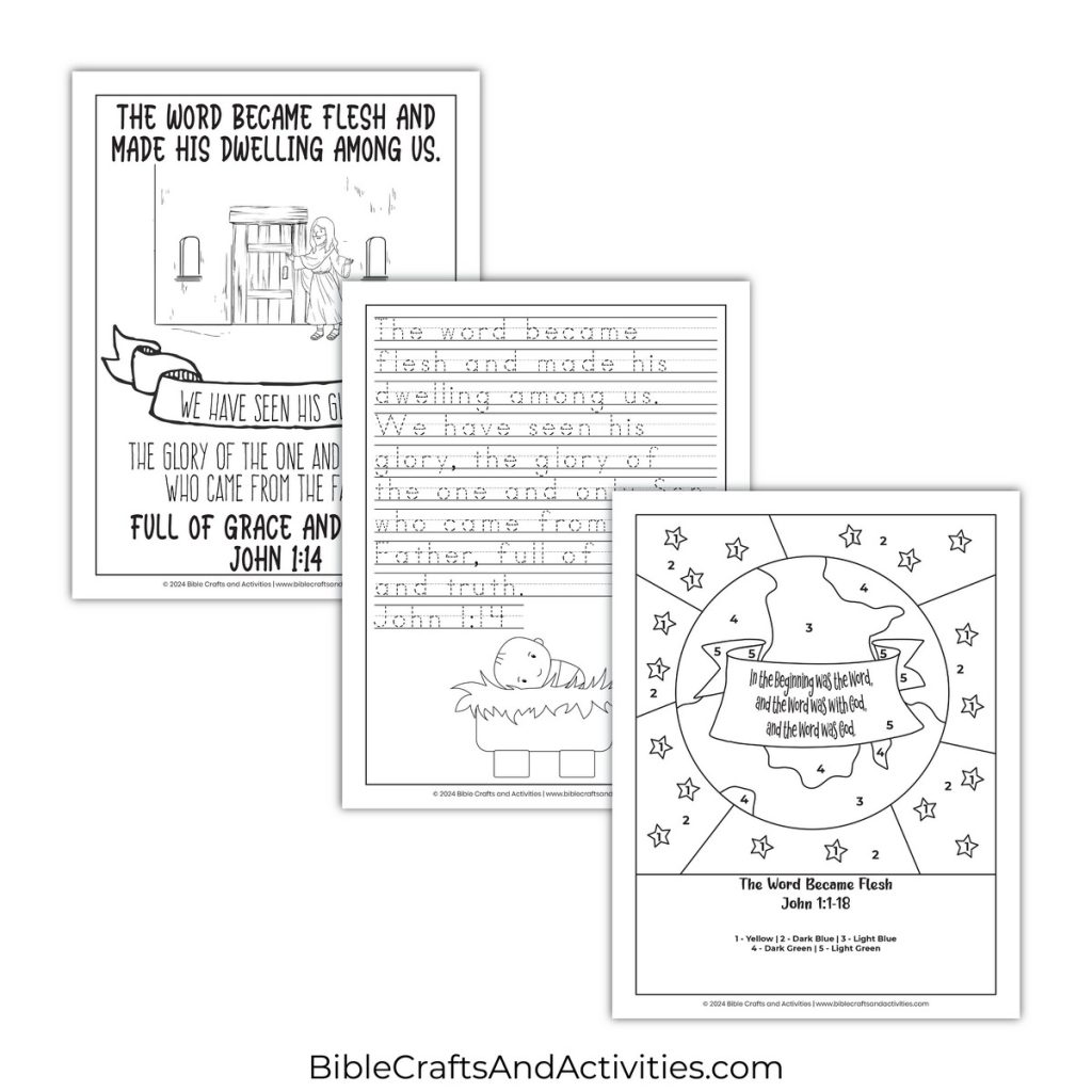 The Word Became Flesh Activity Pages - Bible Crafts Shop
