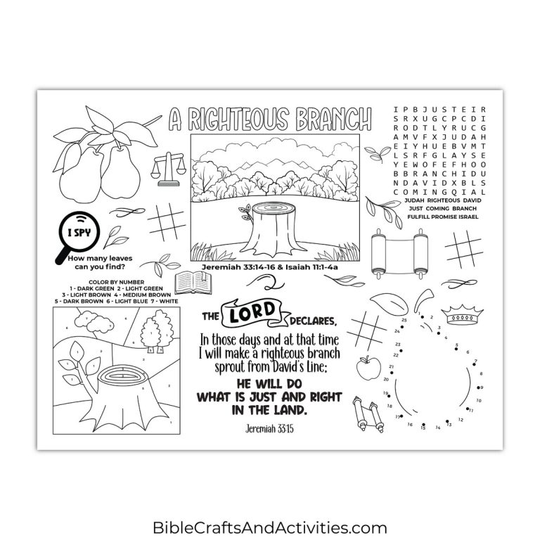 A Righteous Branch Activity Sheet - Bible Crafts Shop