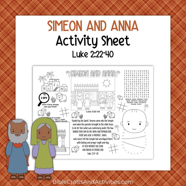 Simeon and Anna Activity Sheet - Bible Crafts Shop