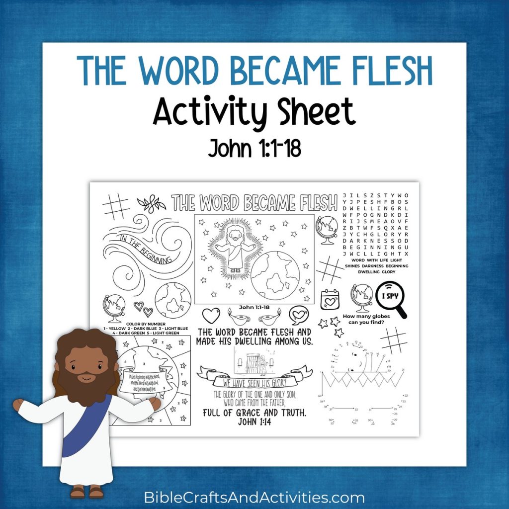 The Word Became Flesh Activity Sheet - Bible Crafts Shop