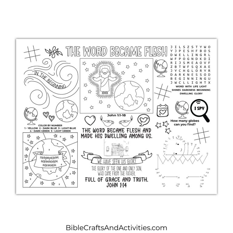 The Word Became Flesh Activity Sheet - Bible Crafts Shop