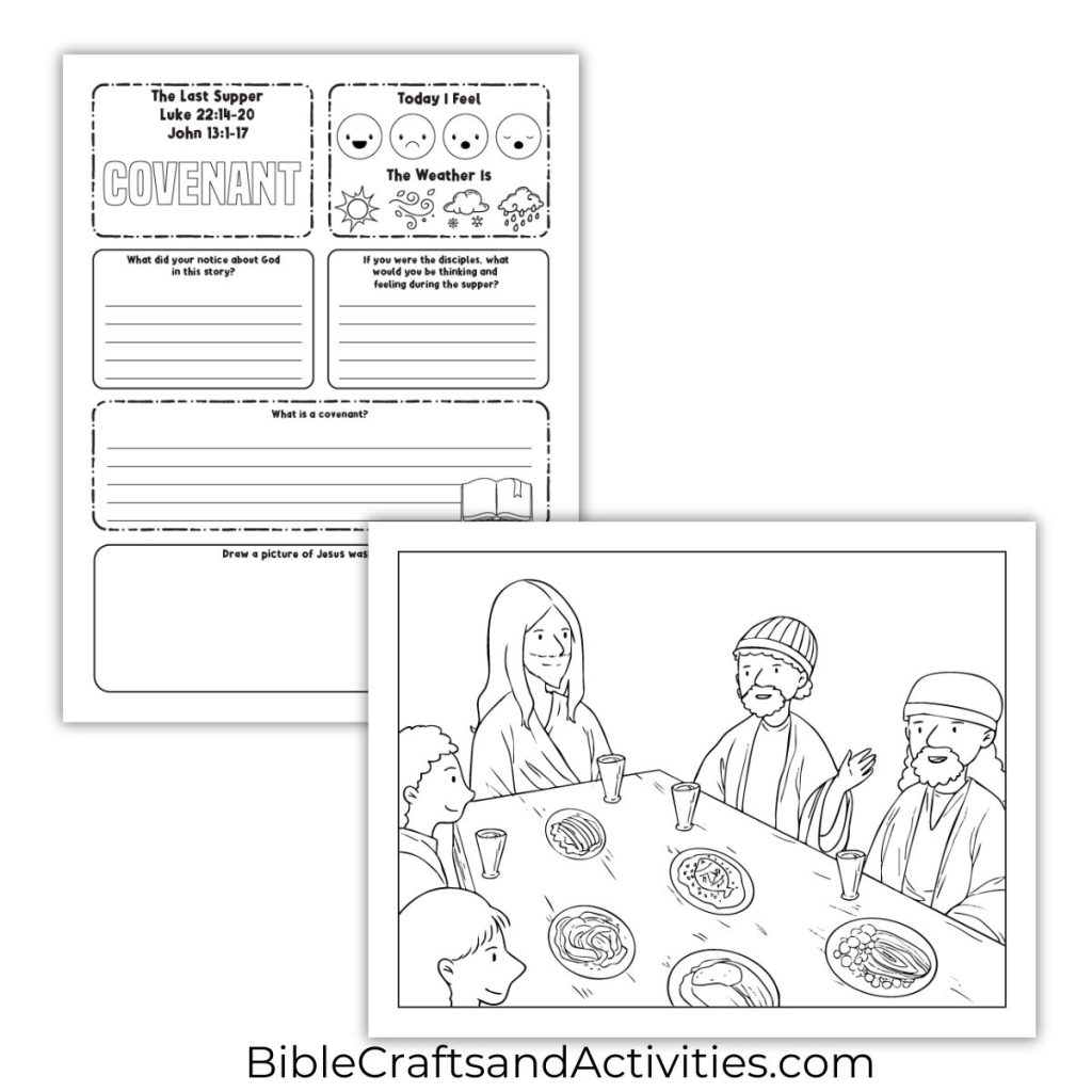 The Last Supper Activity Pages - Bible Crafts Shop