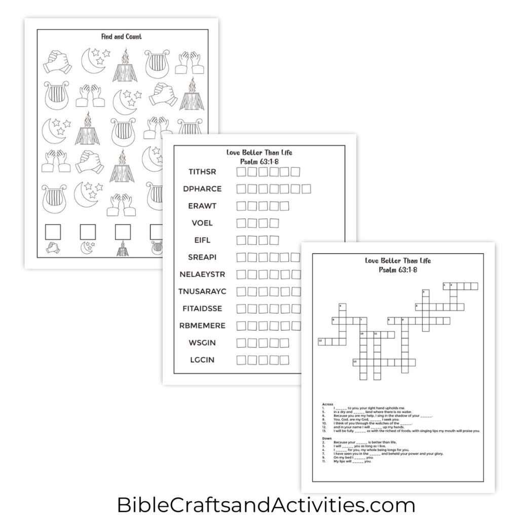 Love Better Than Life Activity Pages - Bible Crafts Shop