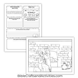 Saul's Conversion Activity Pages - Bible Crafts Shop
