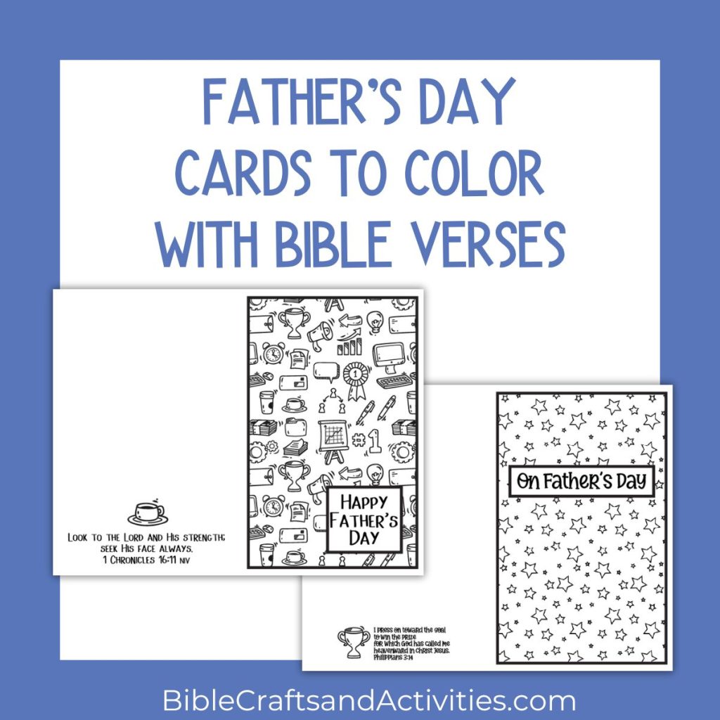 Father's Day Cards to Color - Bible Crafts Shop