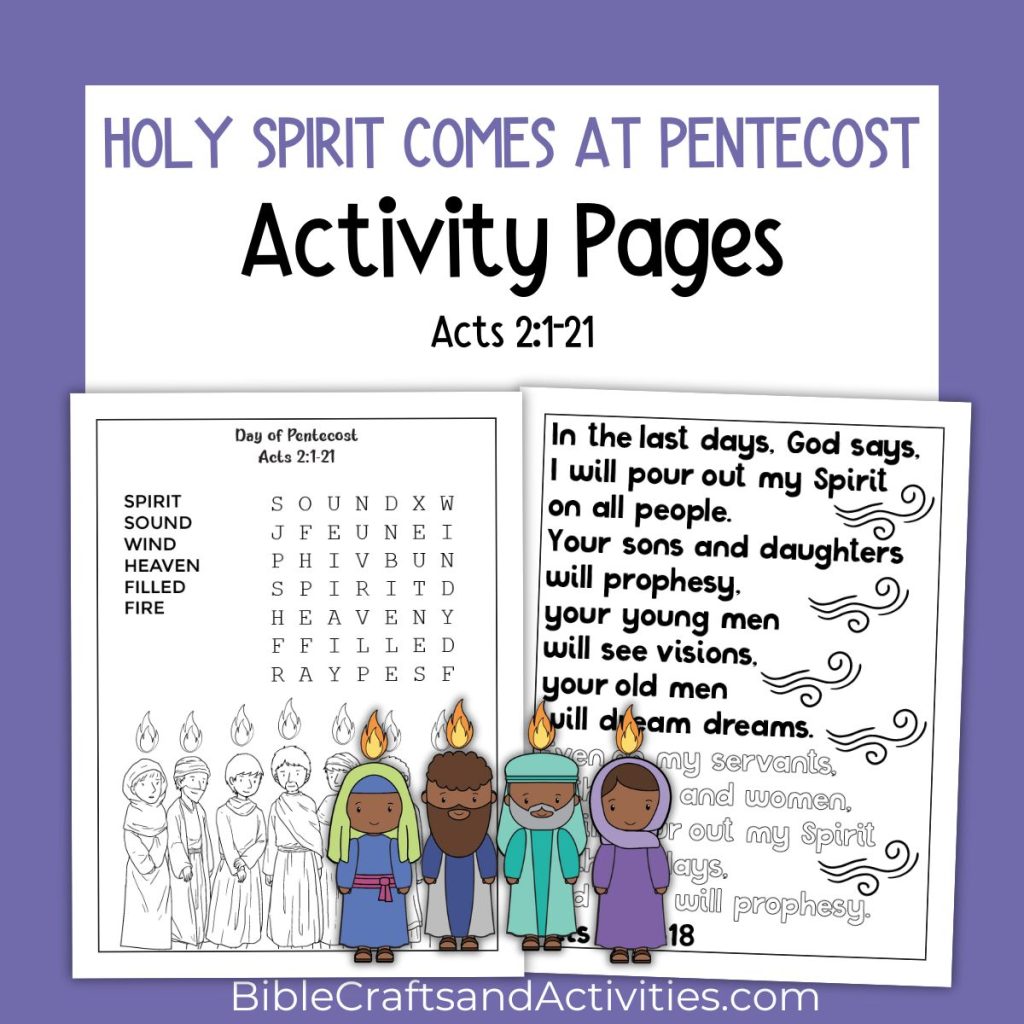 Pentecost Activity Pages - Bible Crafts Shop